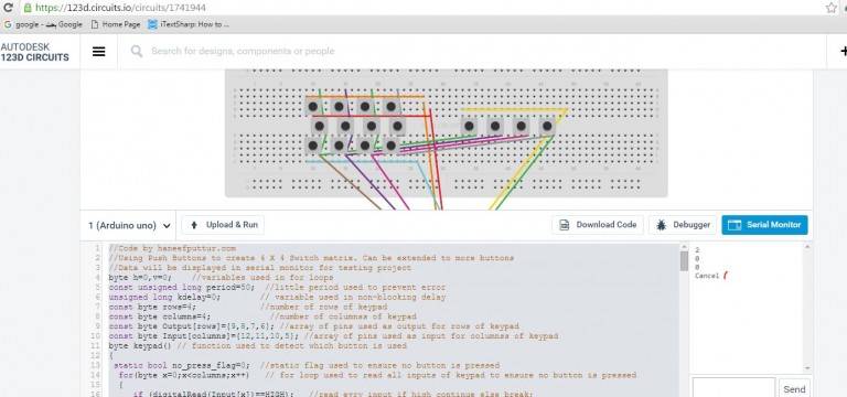 Making Matrix KeyPad with Push Buttons - Arduino - Haneef Puttur
