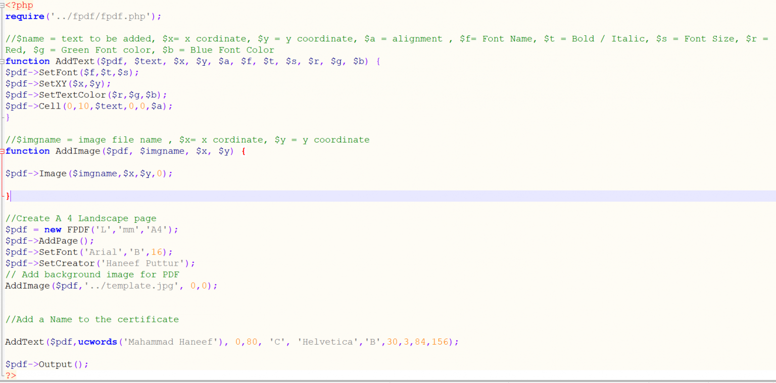 Create Event Certificates using PHP - Haneef Puttur